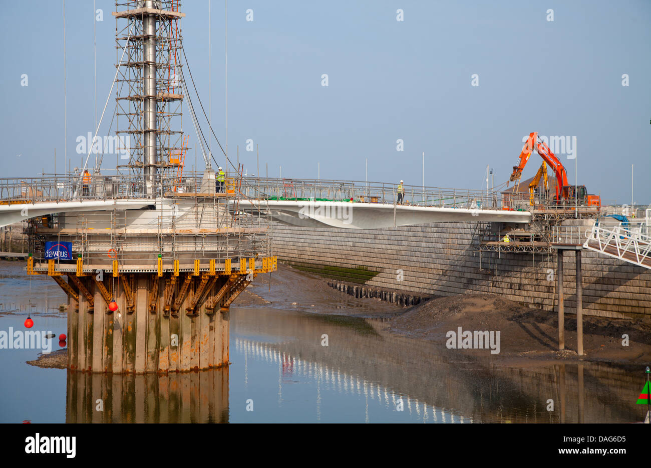Pont y Ddraig cycle bridge, Rhyl nears completion - as seen from the ...
