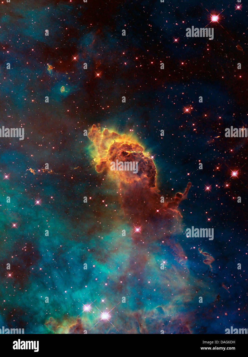 Detailed image of a jet in the Great Nebula in Carina. Hubble Space Telescope. Optimised version ...