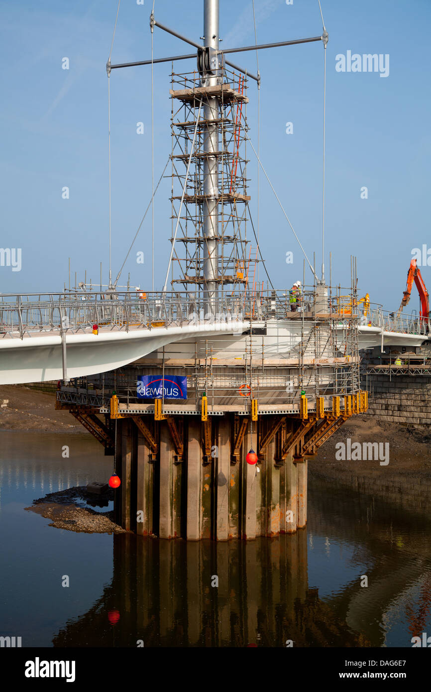 Pont y Ddraig cycle bridge, Rhyl nears completion - as seen from the ...