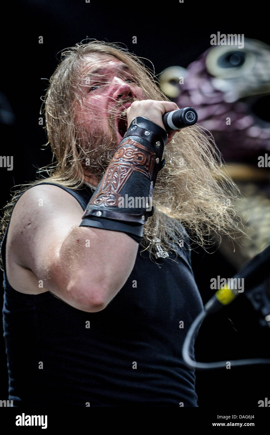 Toronto, Ontario, Canada. 10th July, 2013. JOHAN HEGG, vocalist for ...