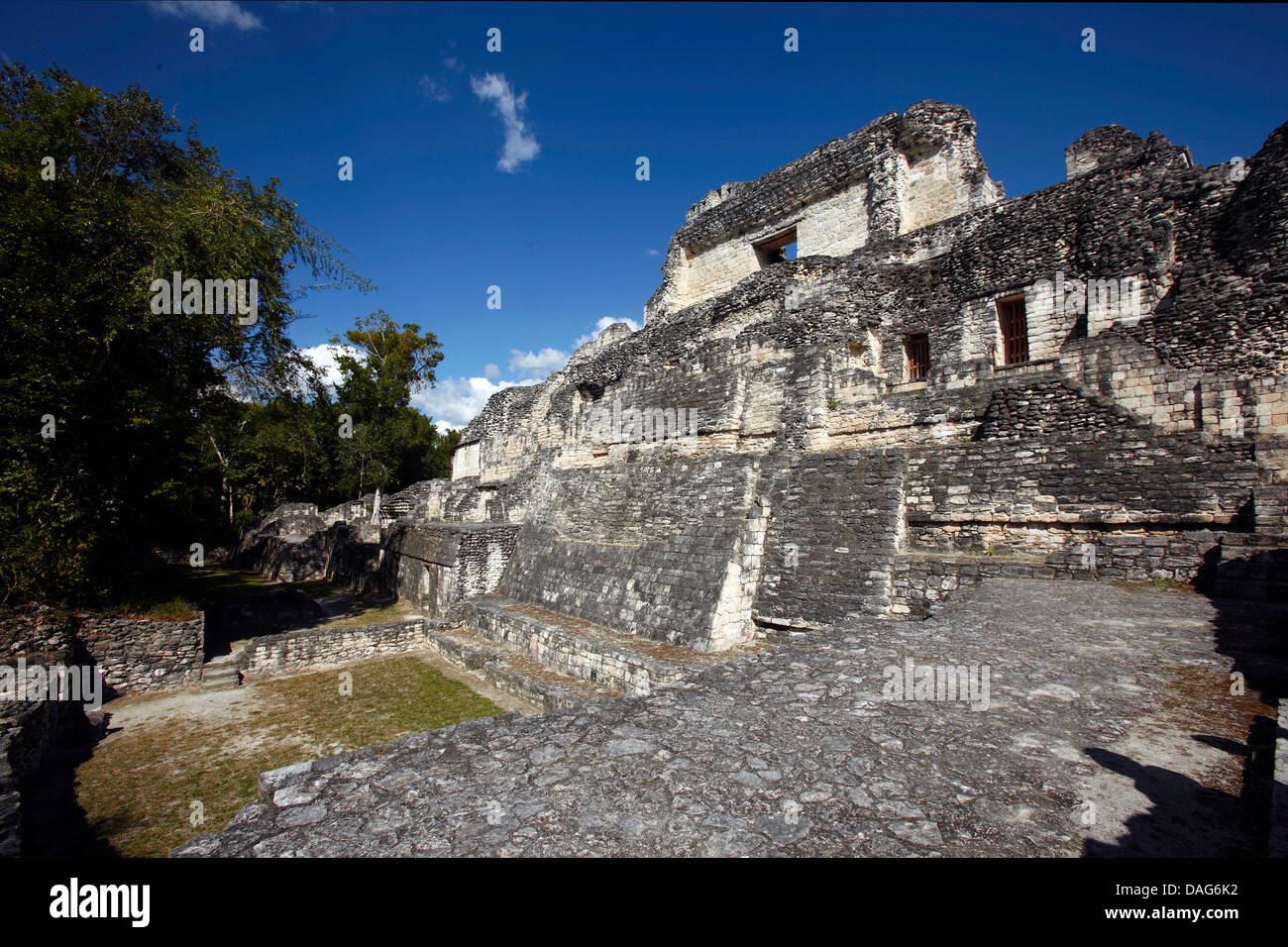 America, Mexico, Campeche State, Becan, archaeological mayan site ruins ...