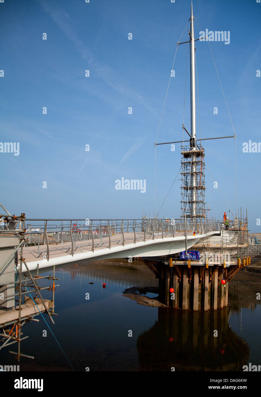 Pont y Ddraig cycle bridge, Rhyl nears completion - as seen from the ...