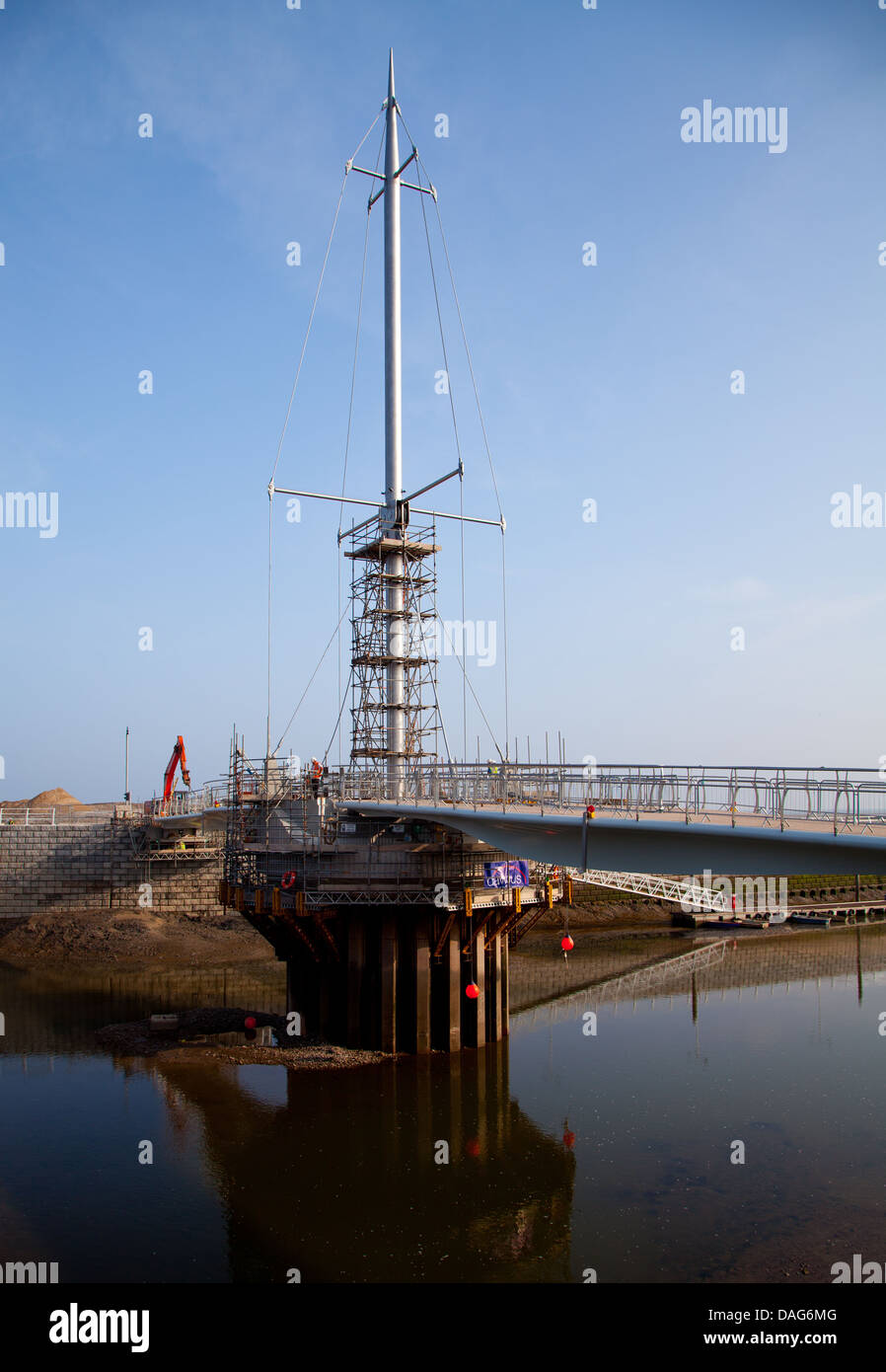 Pont y Ddraig cycle bridge, Rhyl nears completion - as seen from the ...