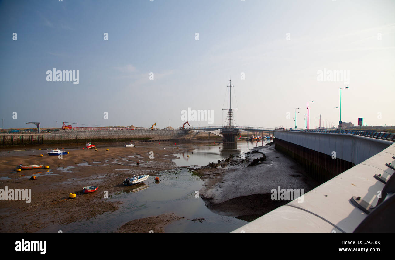 Pont y Ddraig Bridge, Rhyl nears completion - as seen from the newly ...