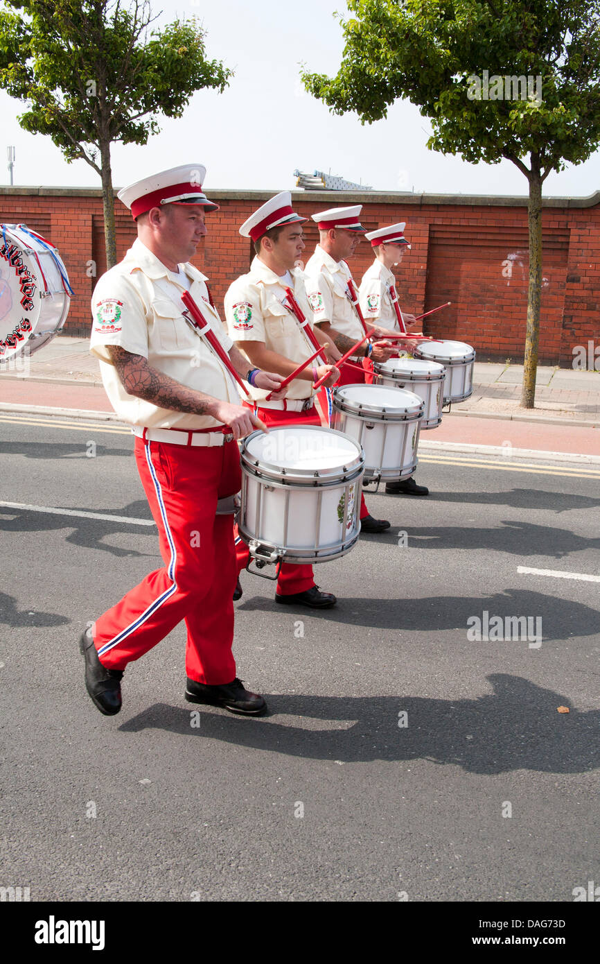 Southport, UK 12th July, 2013. Orangemen's Day parade assembling in ...