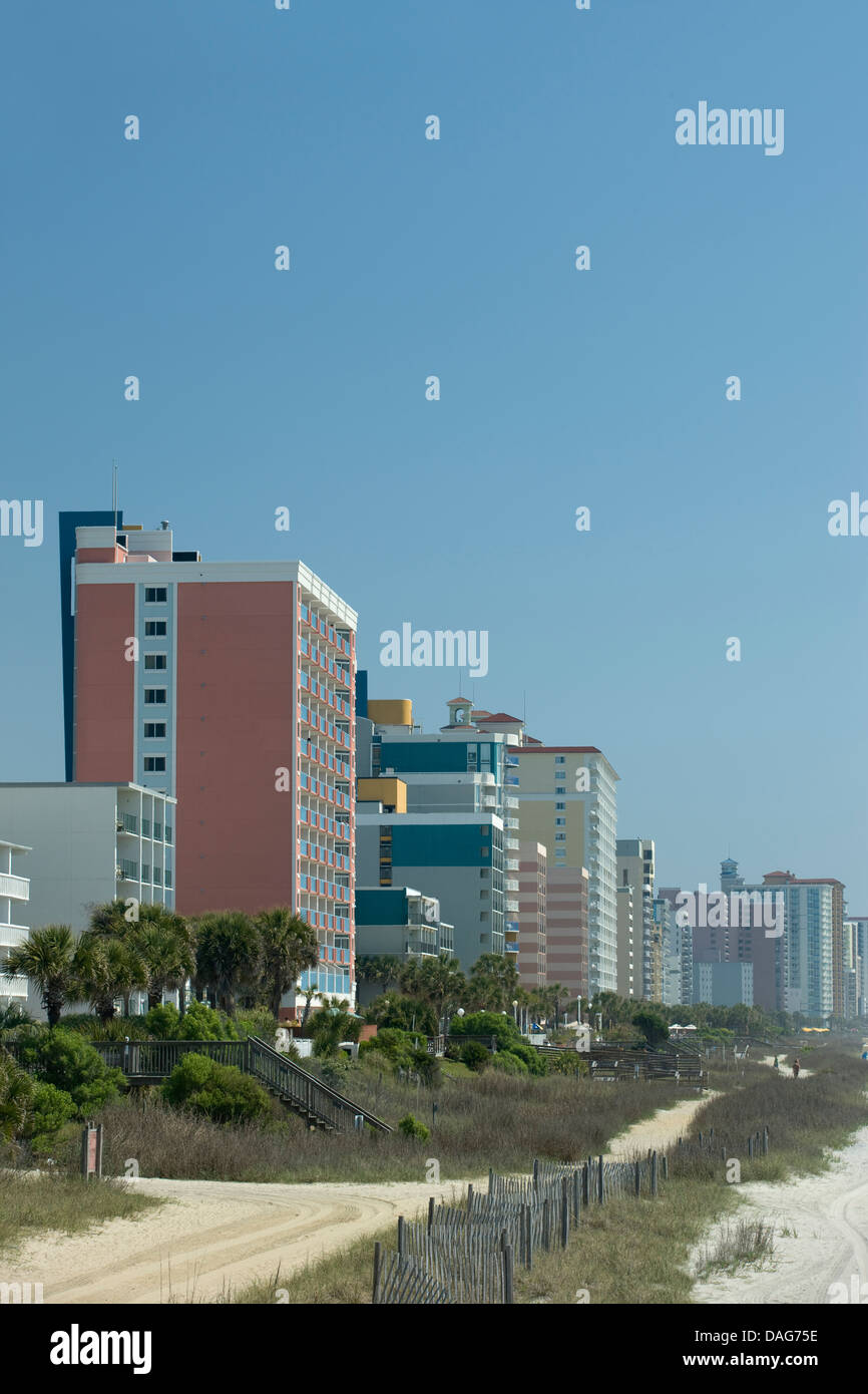 WATERFRONT SKYLINE DOWNTOWN MYRTLE BEACH SOUTH CAROLINA USA Stock Photo ...