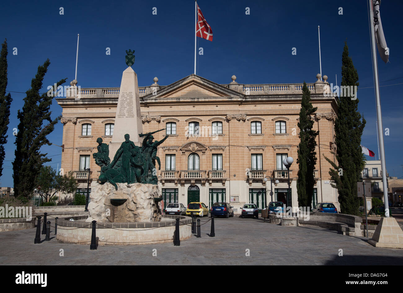 War memorial in Mediatrix Place, Zabbar, Malta Stock Photo - Alamy