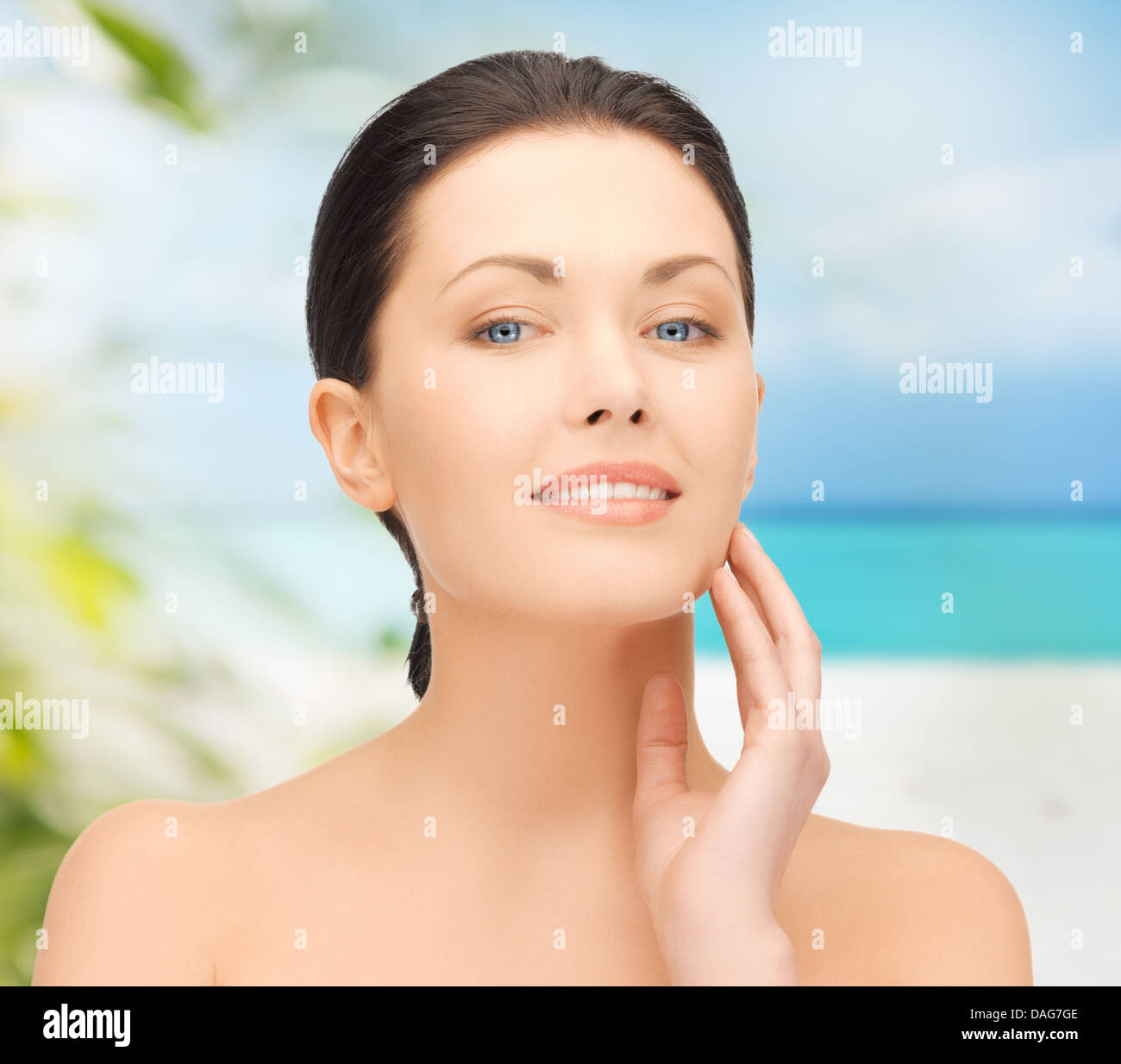 beautiful woman on nature Stock Photo - Alamy