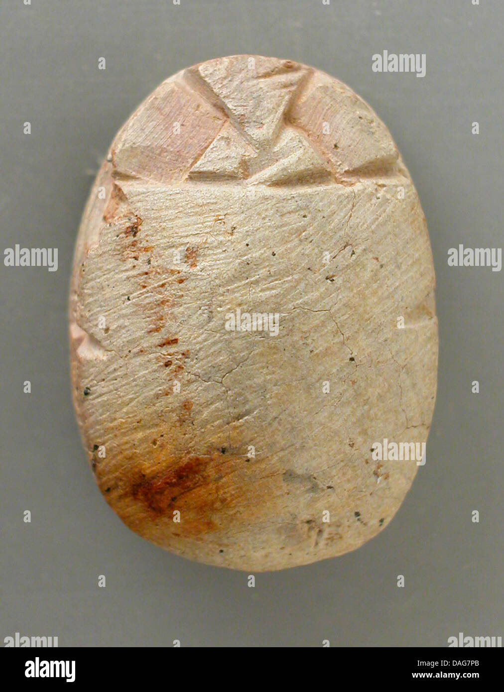 This scarab, part of the LACMA collection, features a geometric pattern ...