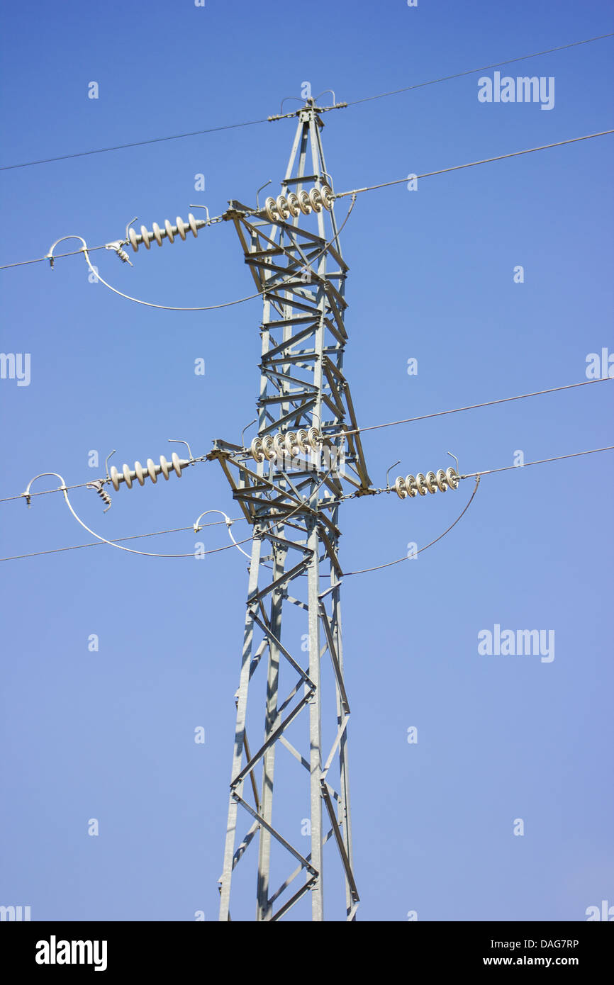 Electrical iron tower in sunlight Stock Photo - Alamy