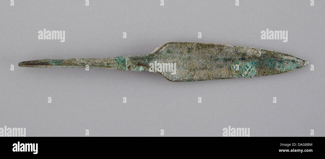 These seven spear points, part of the LACMA collection, represent ...