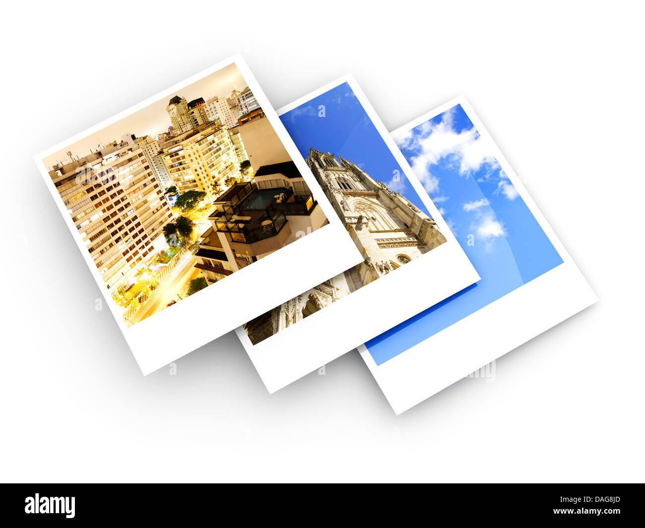 Instant photo frames. 3D rendered illustration. Isolated on white Stock ...