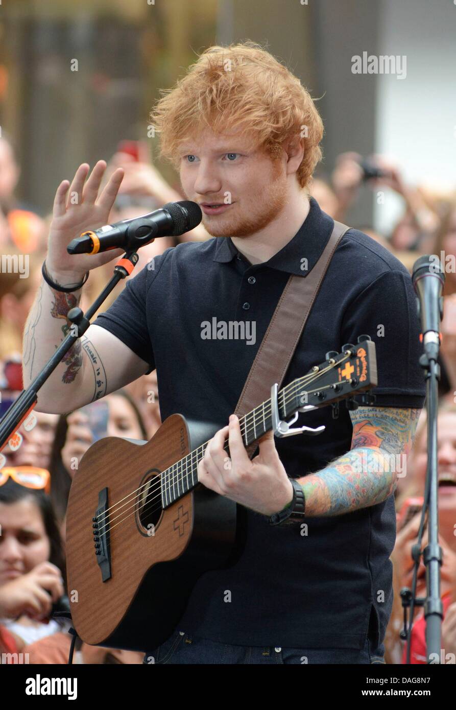 New York, NY. 12th July, 2013. Ed Sheeran on stage for NBC Today Show ...