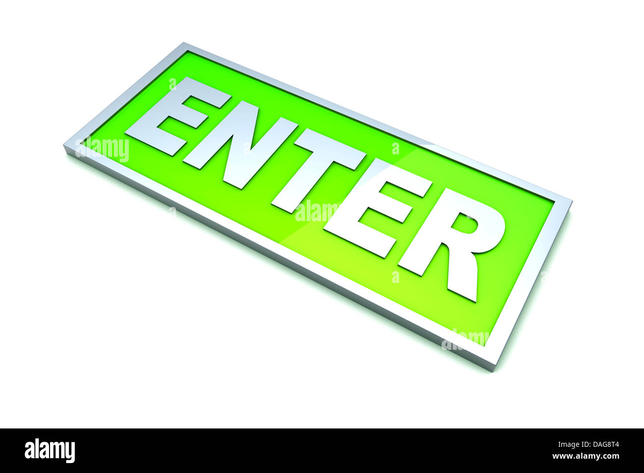 A enter sign. 3D rendered illustration. Isolated on white Stock Photo ...