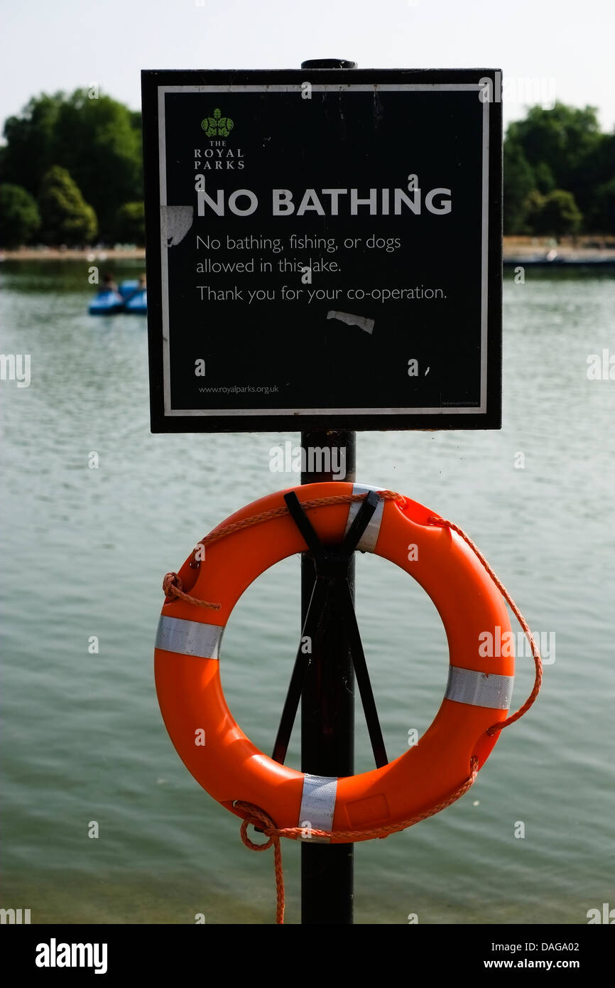 No Bathing Sign Stock Photo - Alamy