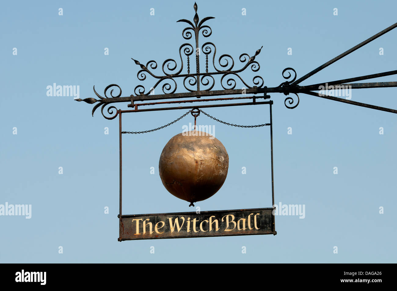 The Witch Ball sign, Thame, Oxfordshire, UK Stock Photo - Alamy