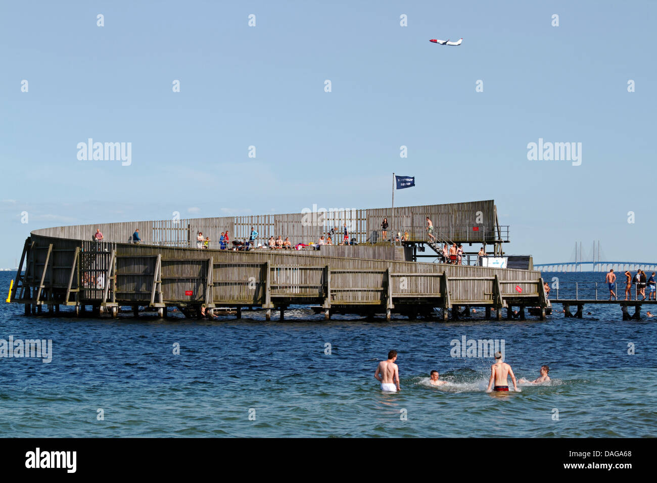 Sneglen, the Snail at Kastrup Public Baths, Copenhagen. The Øresund ...