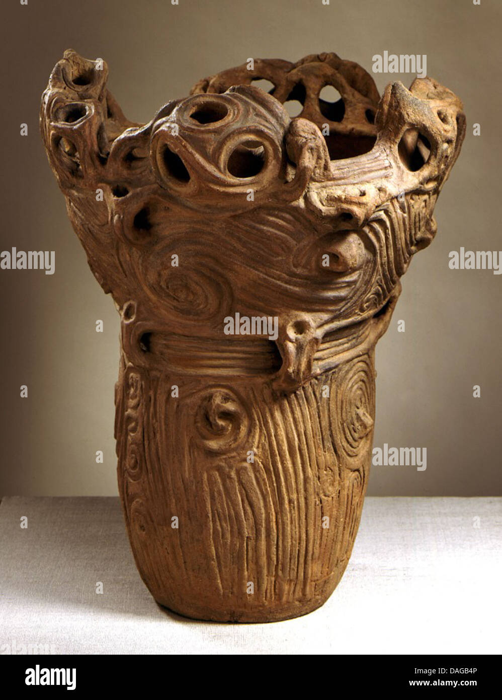 This vessel showcases the artistry and craftsmanship of ancient pottery ...