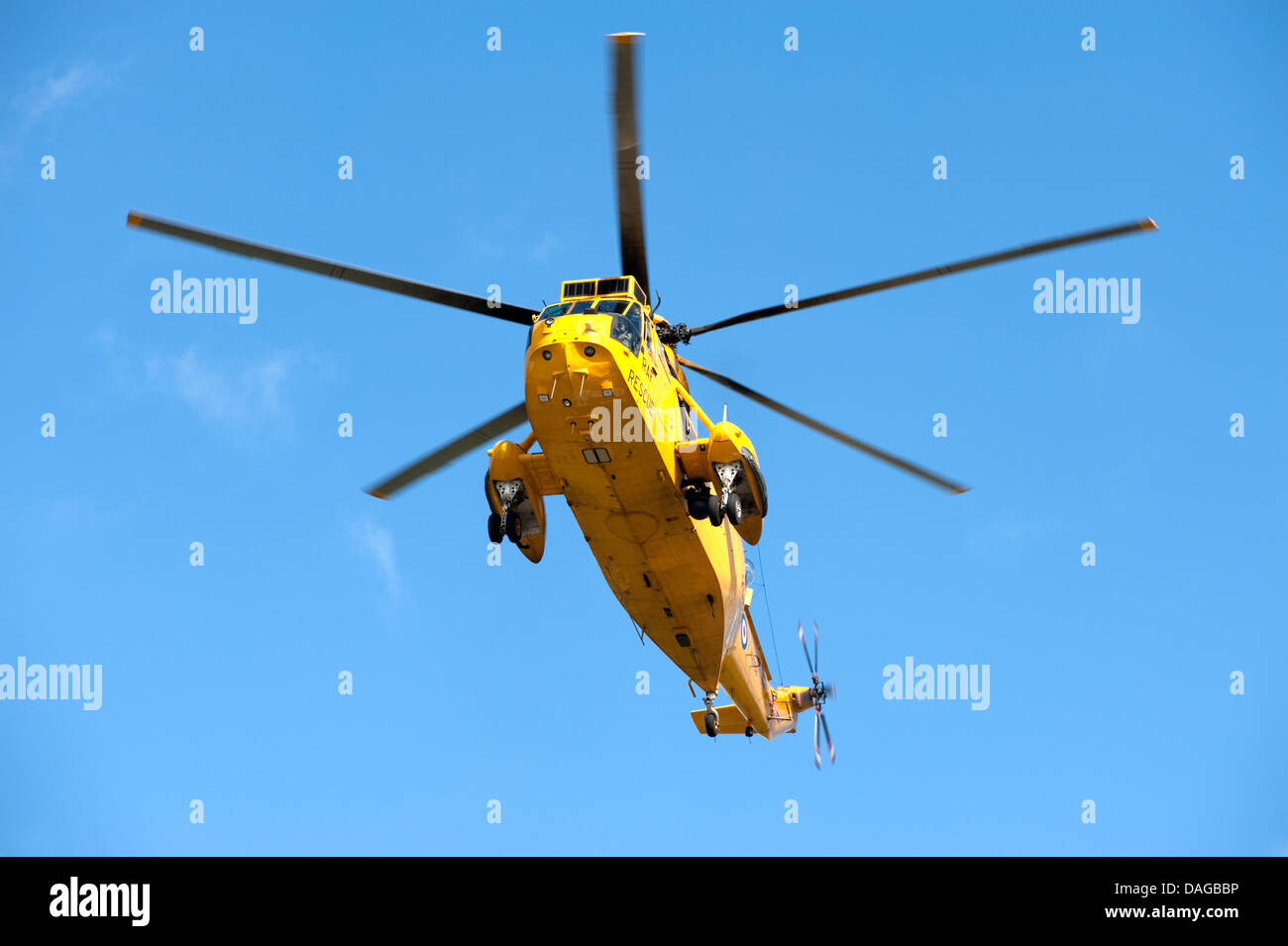 RAF Search And & Rescue Seaking Helicopter Yellow Stock Photo - Alamy
