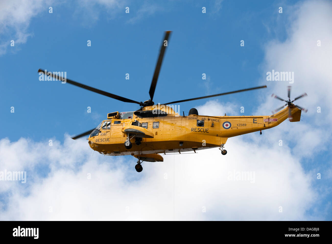 RAF Search And & Rescue Seaking Helicopter Yellow Stock Photo - Alamy