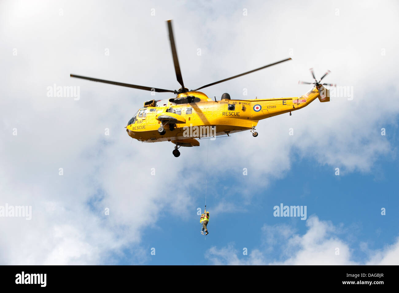 RAF Search And & Rescue Seaking Helicopter Yellow Stock Photo - Alamy