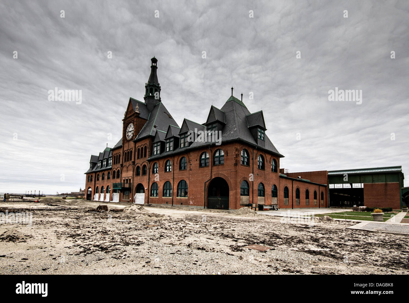 The immigration reception center on Ellis Island National Park fdamaged ...