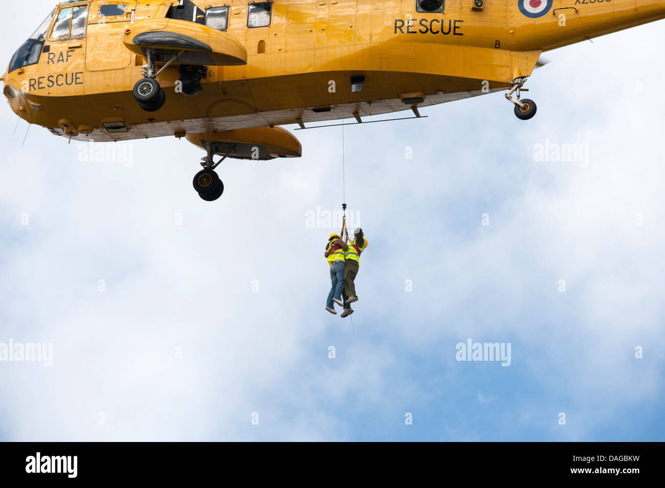 RAF Search And & Rescue Seaking Helicopter Yellow Stock Photo - Alamy