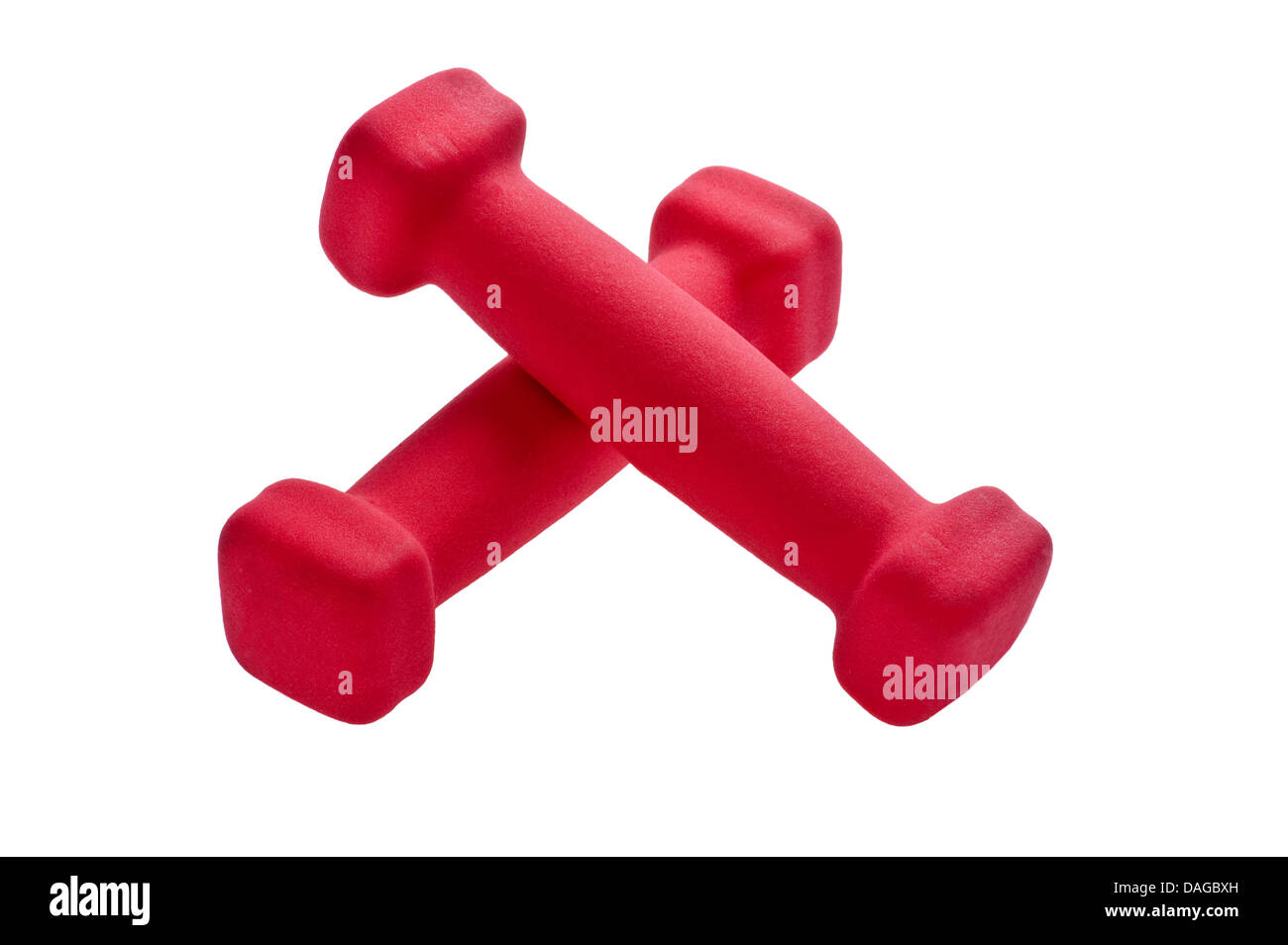 object on white red dumbbells for kids Stock Photo - Alamy