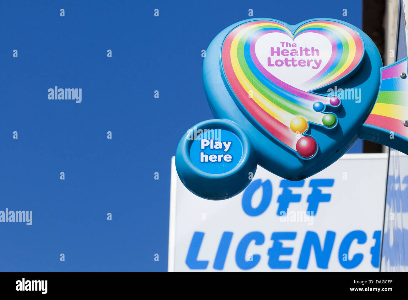 The health lottery sign hi-res stock photography and images - Alamy