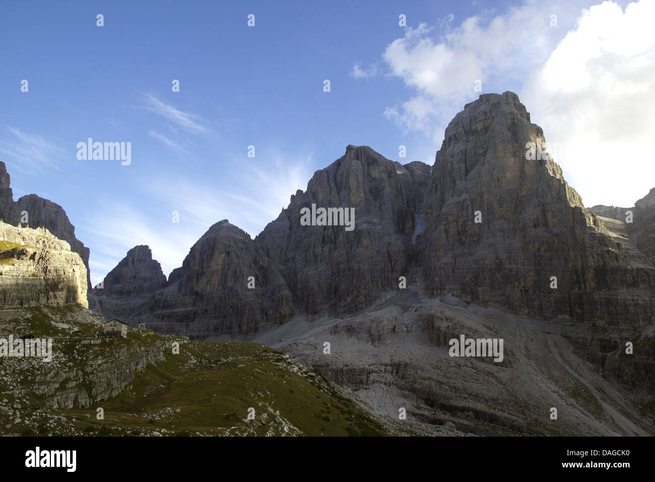 Brentei-Cabin and Val Brenta alte, with Cima Brenta Bassa, Cima ...