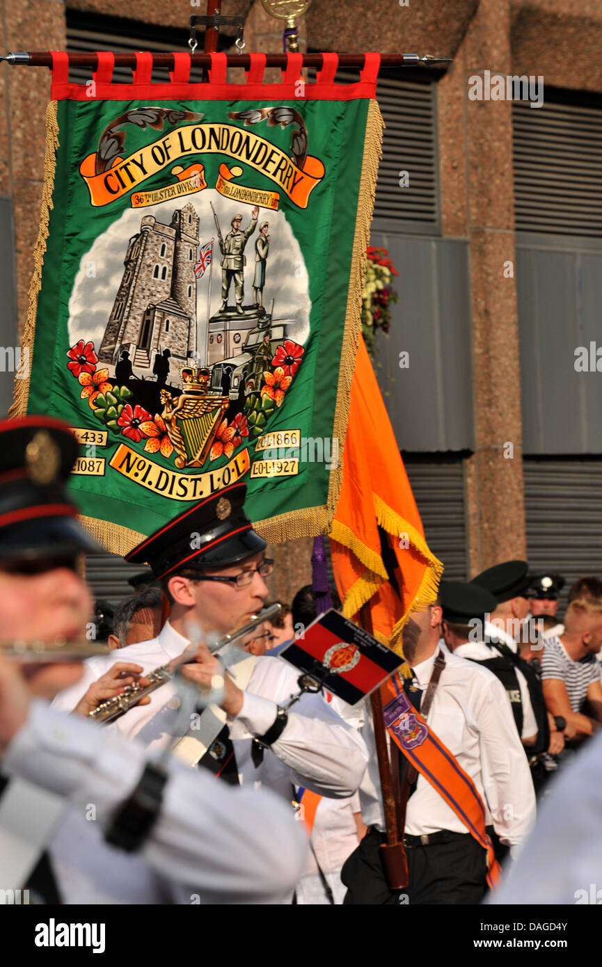 Londonderry, Northern Ireland, UK. 12th July 2013. An Orange Order ...