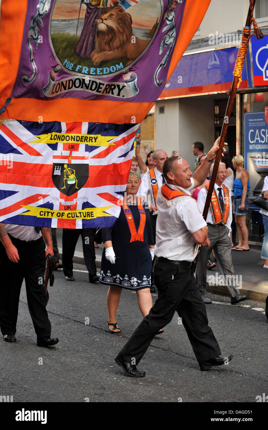 Londonderry, Northern Ireland, UK. 12th July 2013. An Orange Order ...