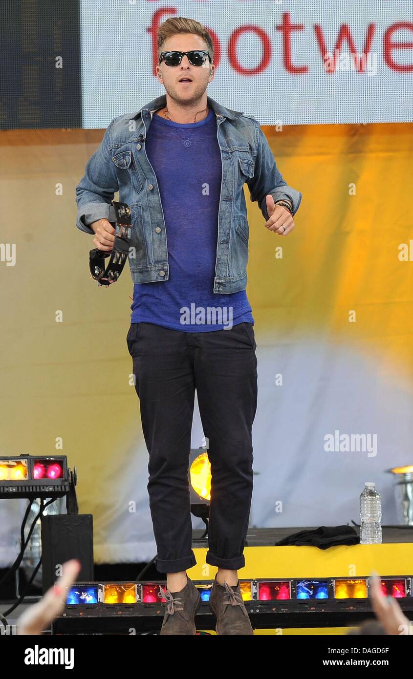 New York, NY. 12th July, 2013. One Republic, Ryan Tedder on stage for ...