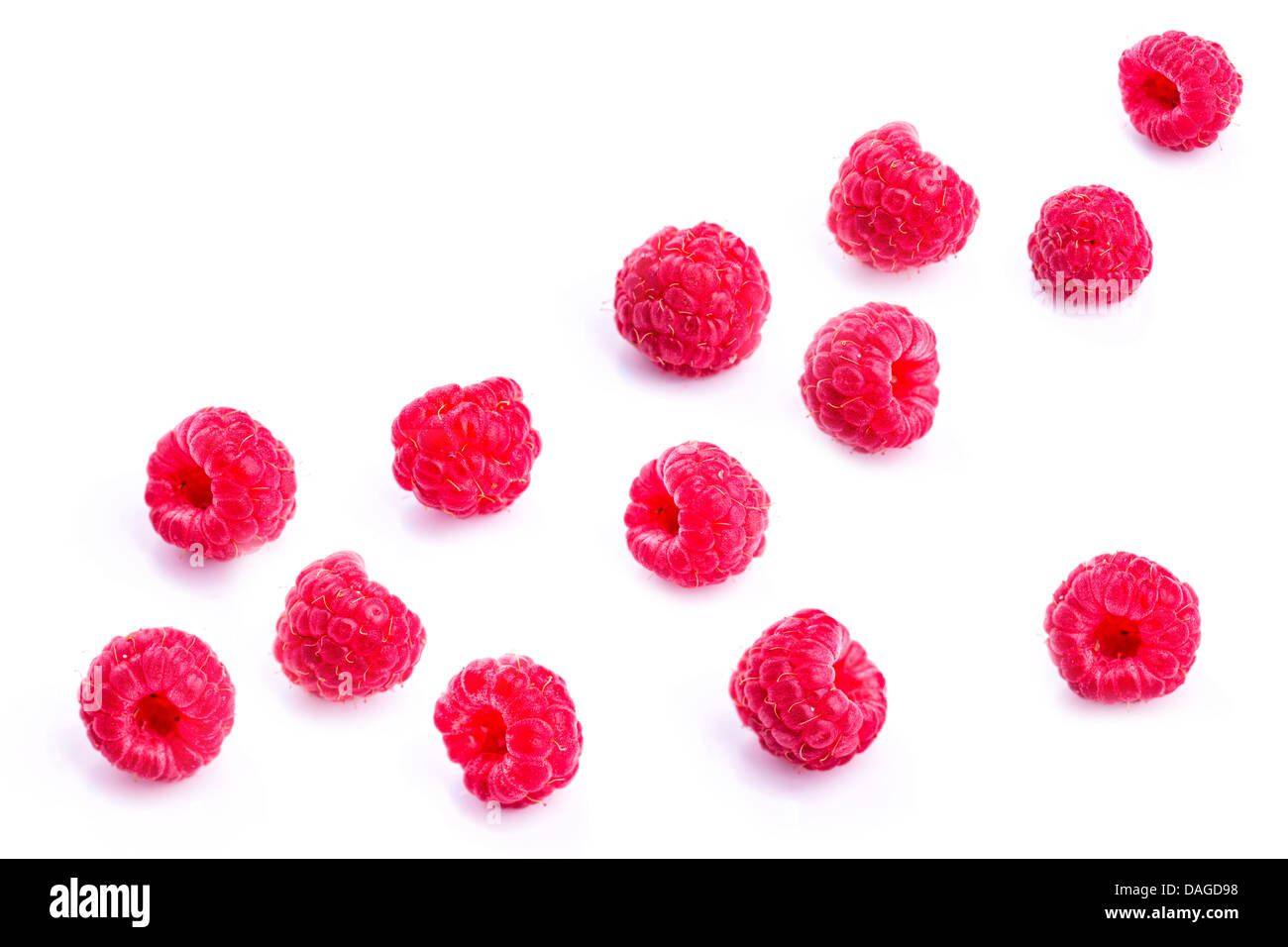 Ripe raspberries isolated on a white background Stock Photo - Alamy