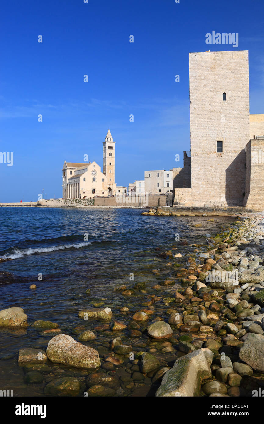 Italy, Apulia, Trani, the cathedral and tower of castle Stock Photo - Alamy