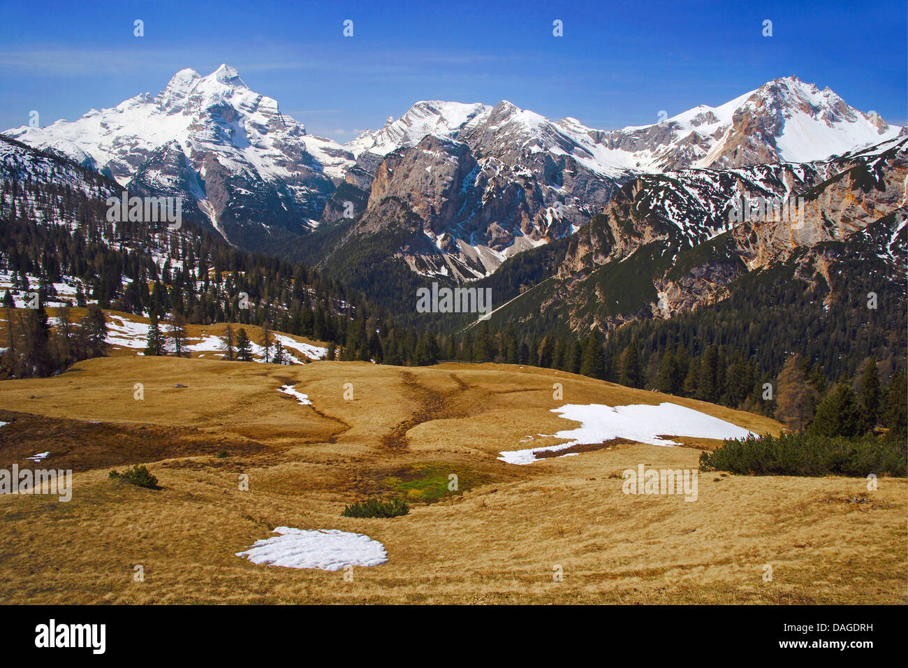 Dolomite summit of the Cristallo group, Italy, South Tyrol, Dolomites ...