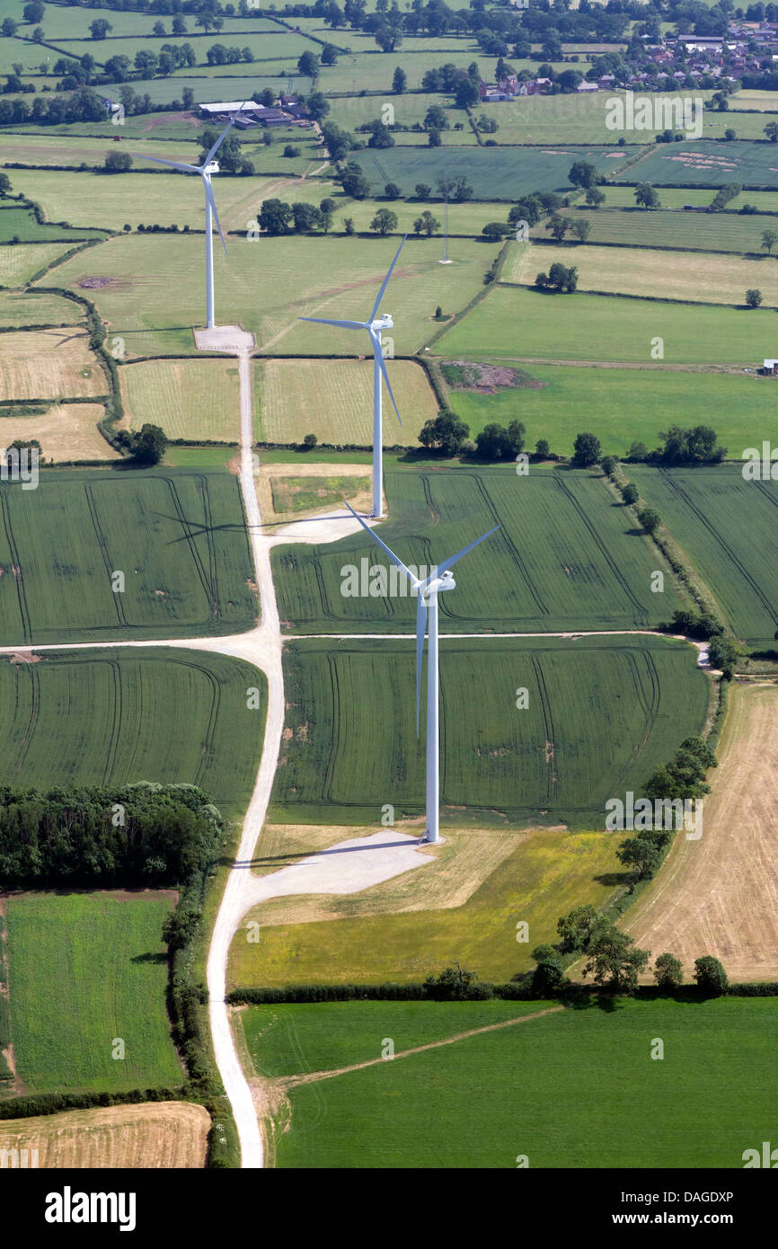 AERIAL VIEW OF A SMALL WINDFARM BETWEEN WALCOTE, SWINFORD AND SOUTH ...