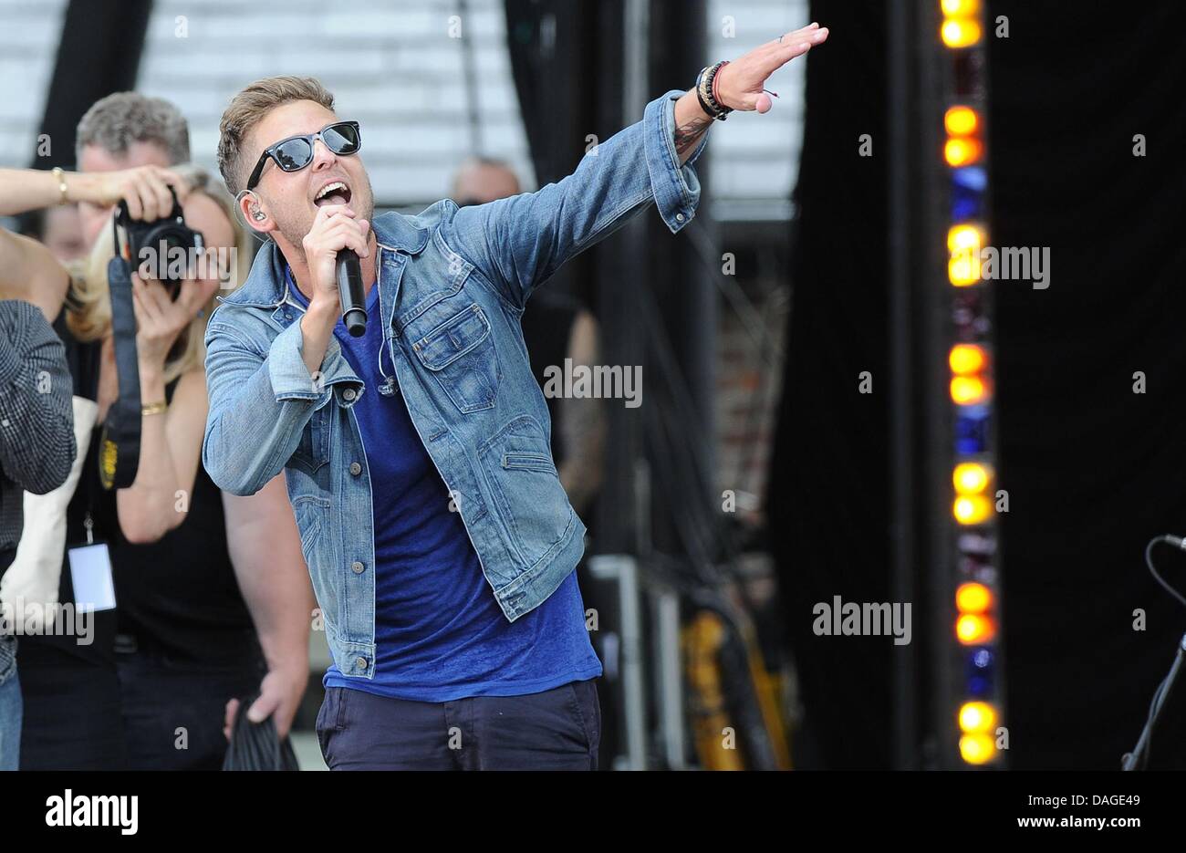 New York, NY. 12th July, 2013. One Republic, Ryan Tedder on stage for ...