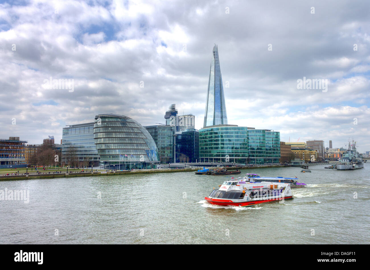 UK, England, London, GLA Building and the Shard Stock Photo - Alamy