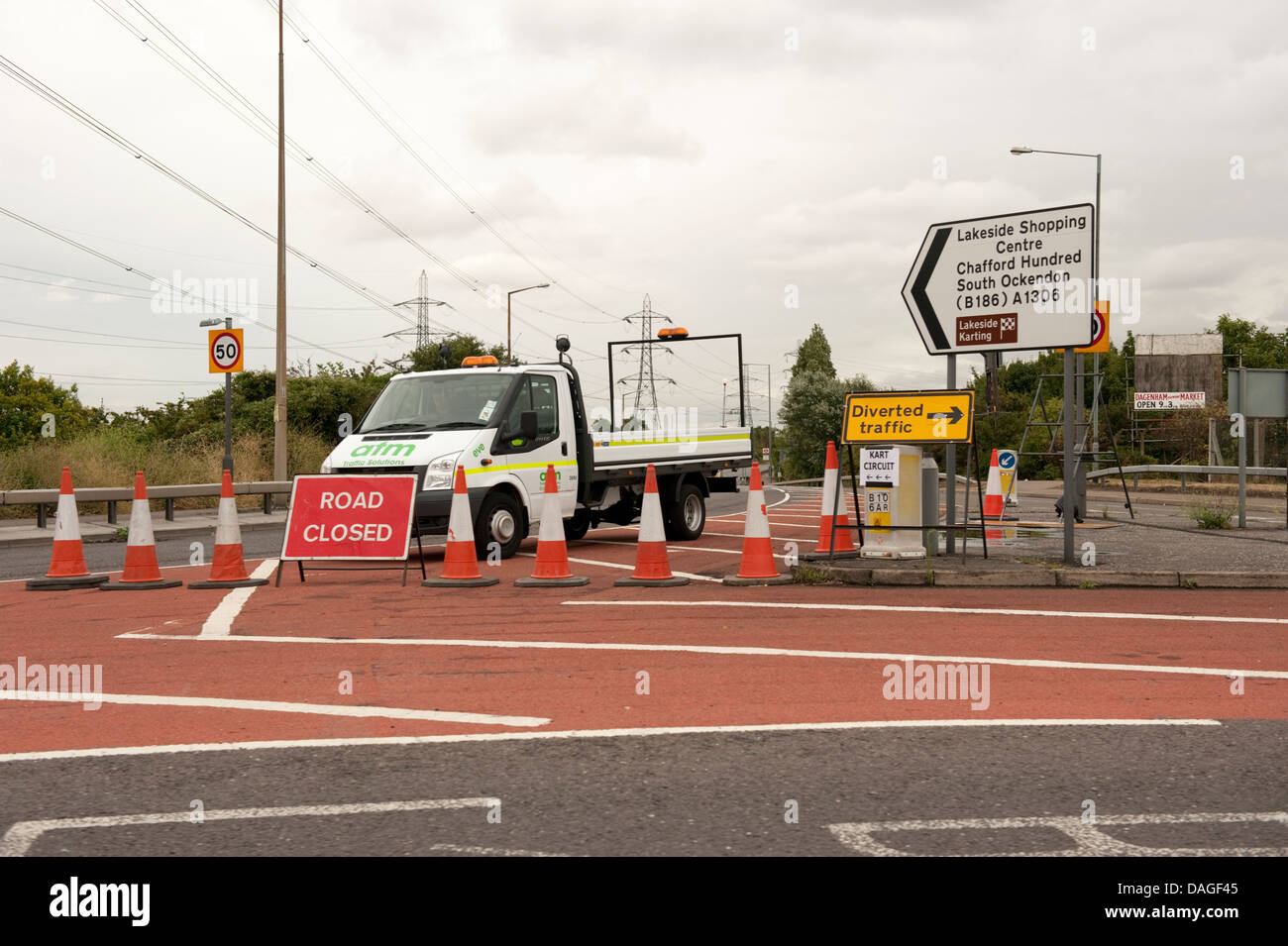 Traffic diverted hi-res stock photography and images - Alamy