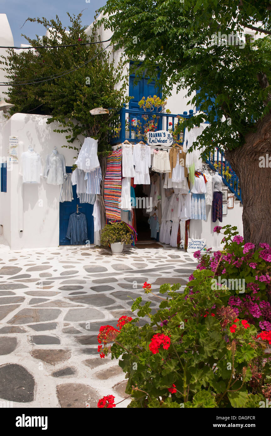 The beautiful Island of Mykonos in the Cyclades Islands Greece Stock ...