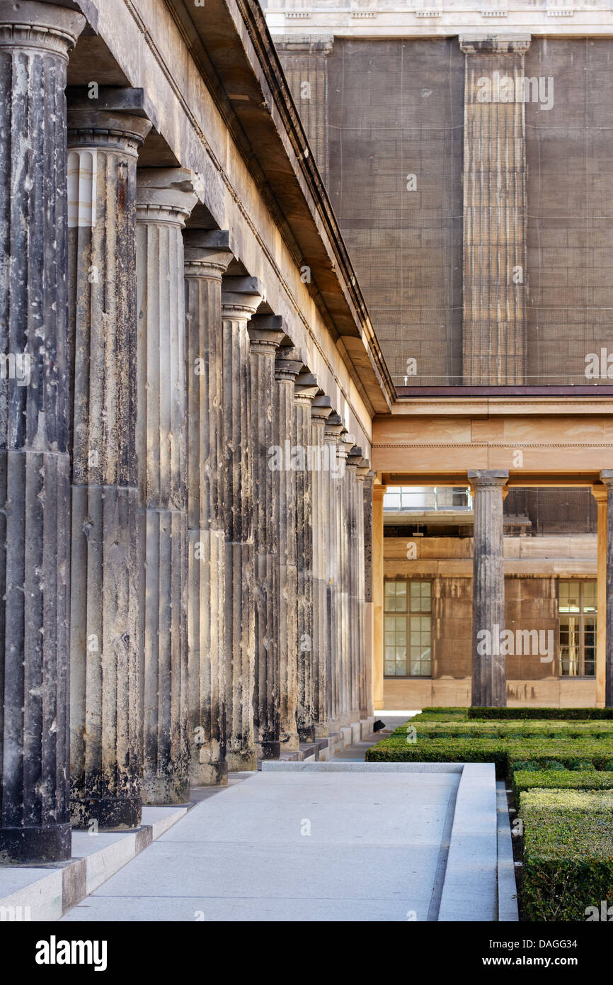 Colonnade still bearing the scars from World War II fighting at the ...