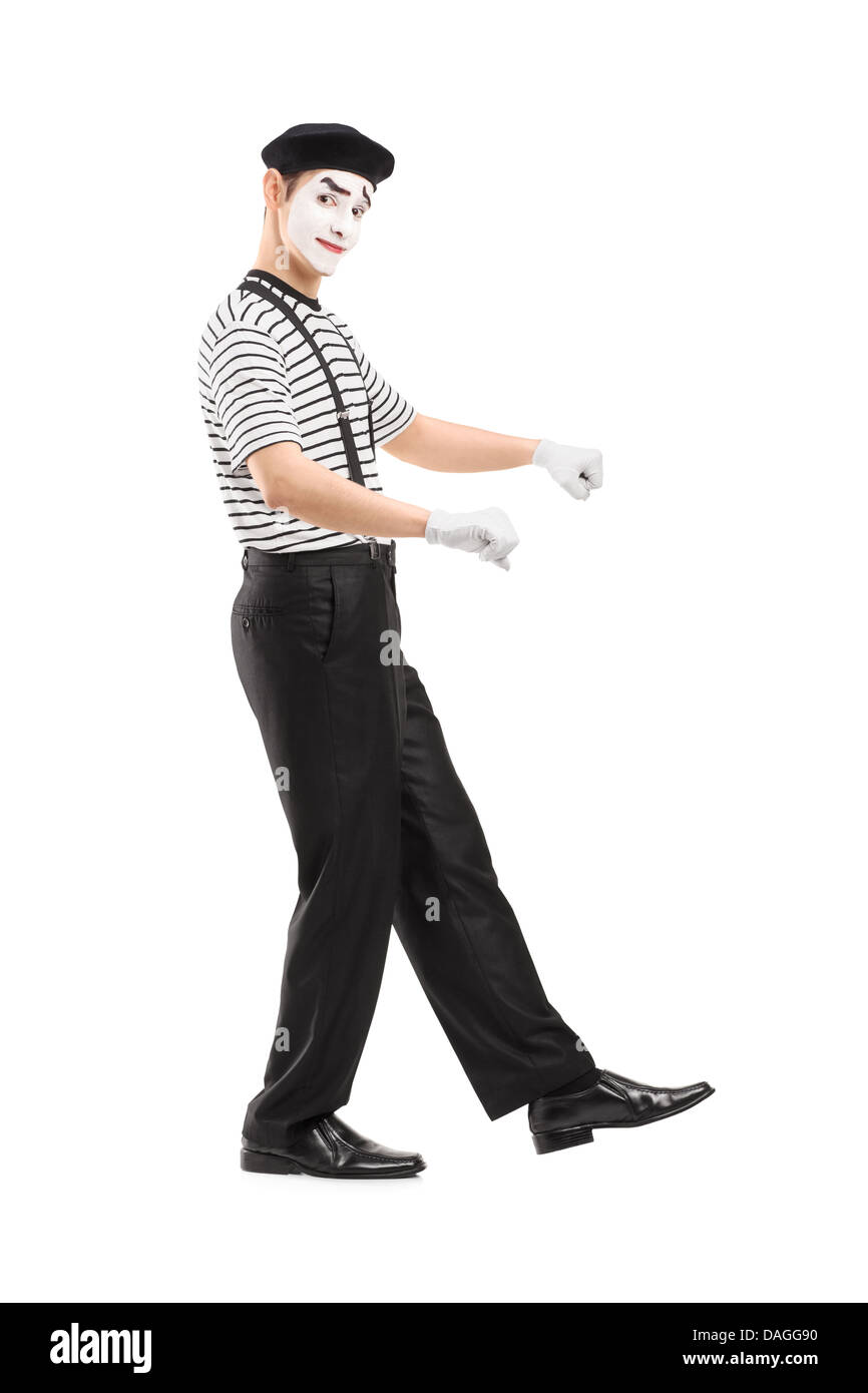 Full length portrait of a male mime artist performing Stock Photo - Alamy