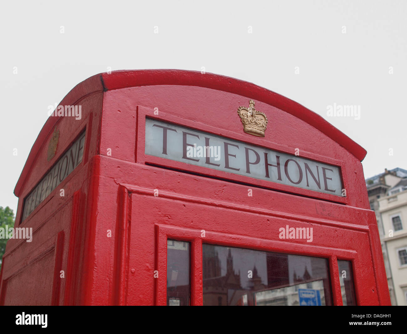 Traditional red telephone box in London UK Stock Photo - Alamy
