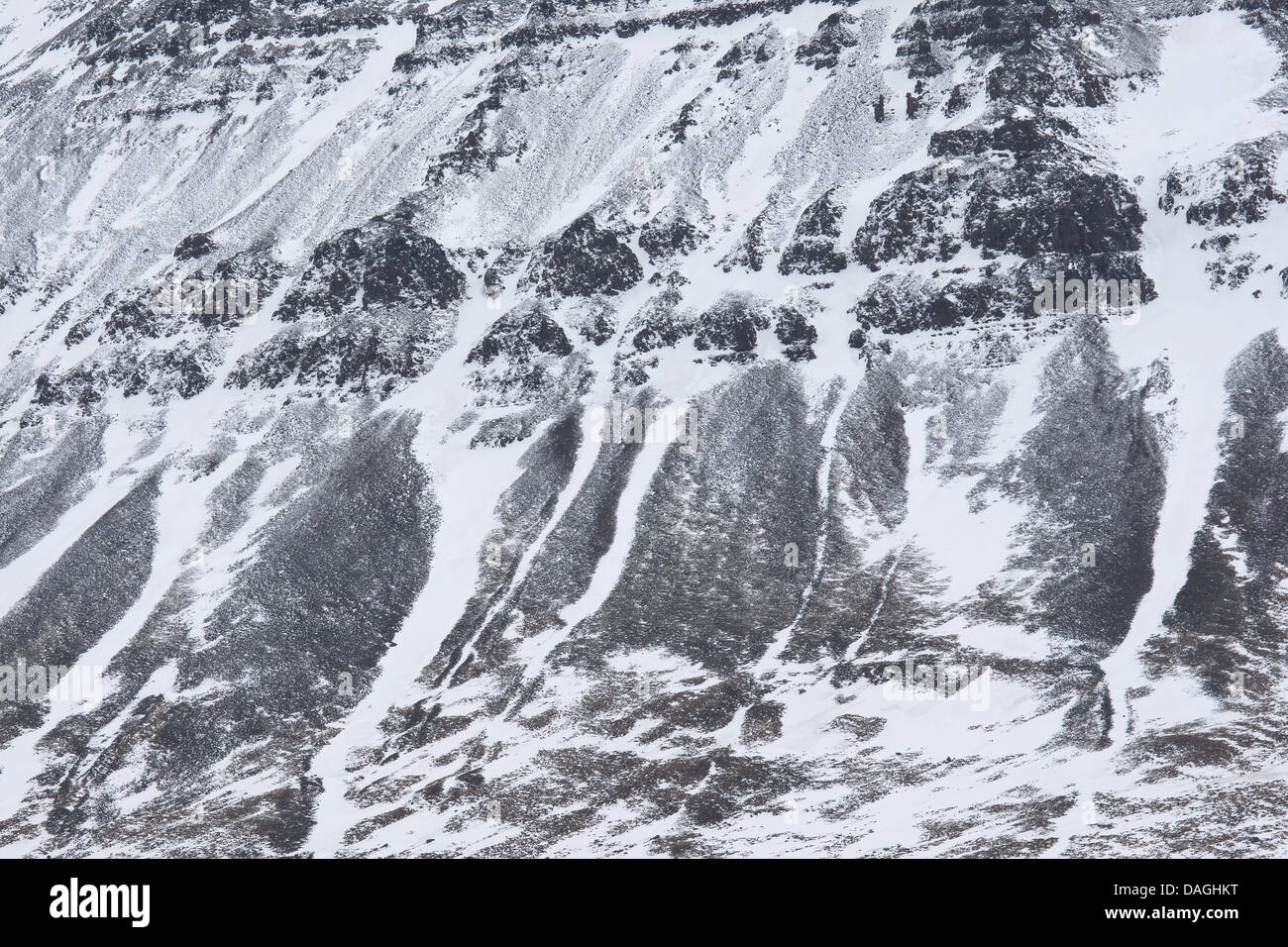 snowy mountain side, Iceland Stock Photo - Alamy