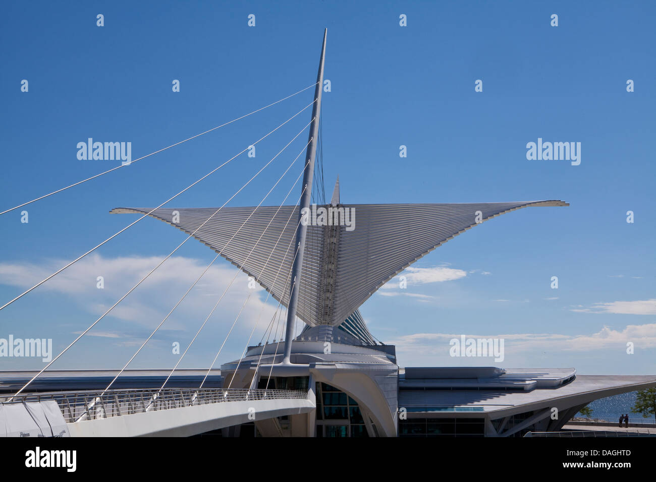The wings of the Milwaukee Art Museum (MAM) are seen in Milwaukee Stock ...