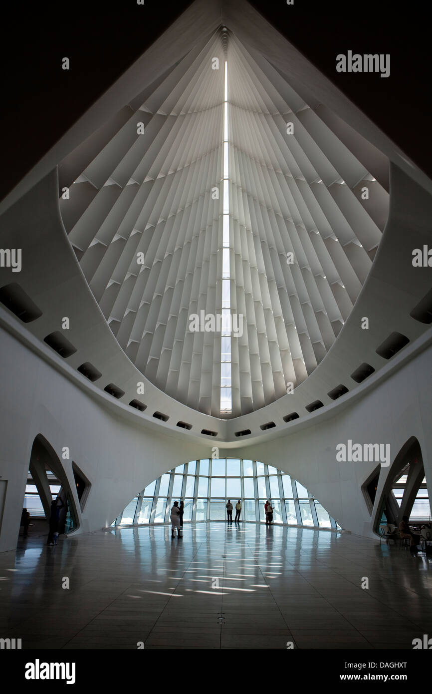 The lobby of the Milwaukee Art Museum (MAM) is seen in Milwaukee Stock ...