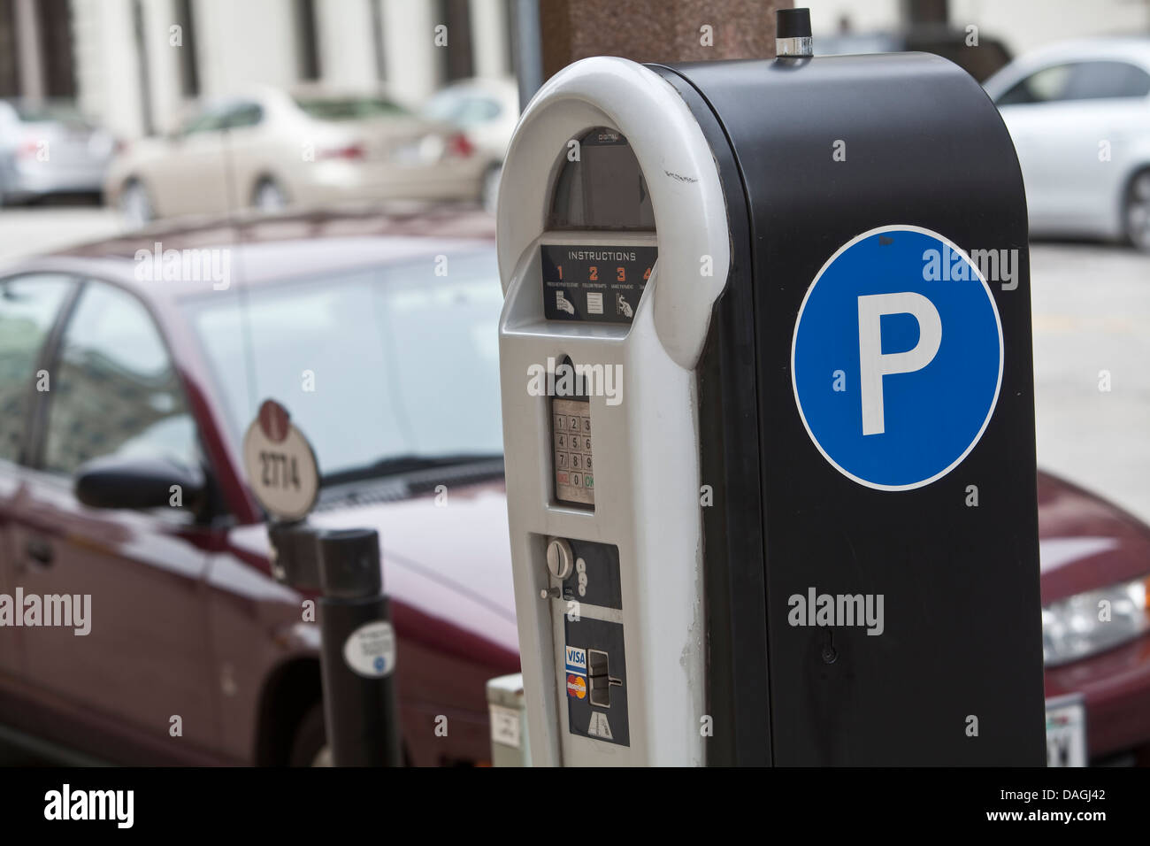 A street meter machine is seen in Milwaukee, Wisconsin Stock Photo - Alamy