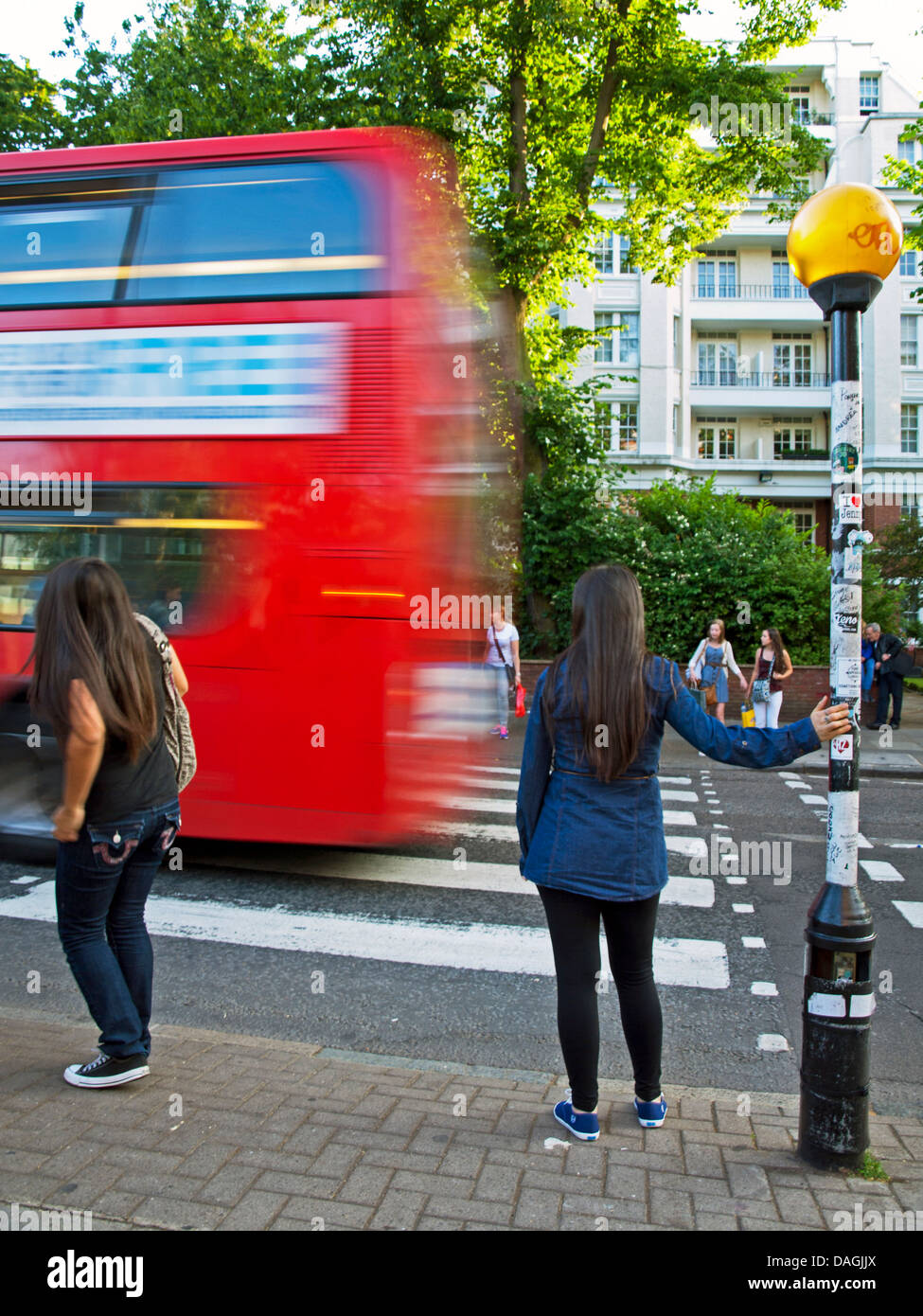 The iconic Abbey Road zebra crossing, made famous by the Beatles, St ...