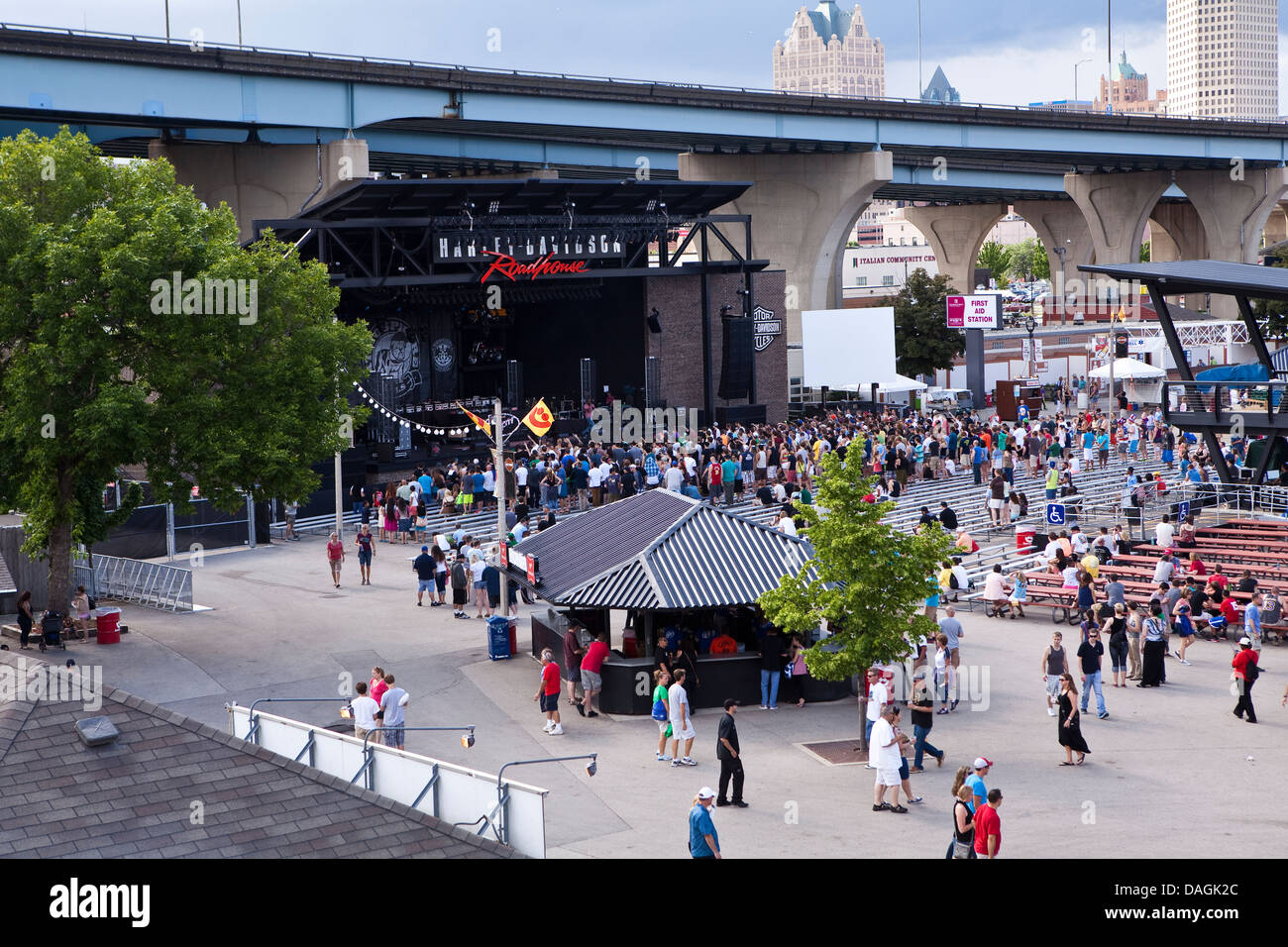 The Harley-Davidson Roadhouse stage is seen on the Henry W. Maier ...
